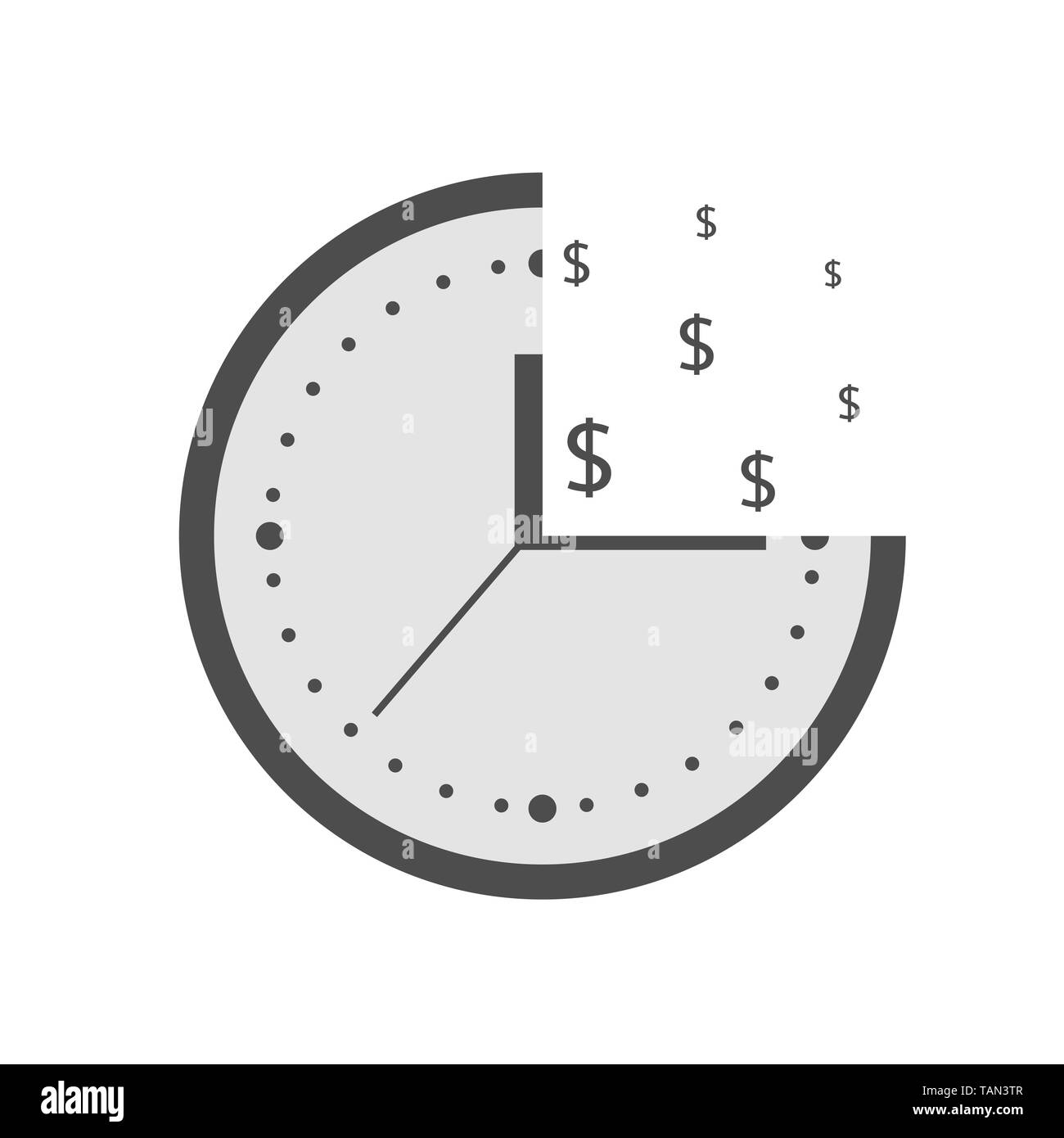 Time is money. Clock with red dollar signs Vector illustration Stock ...
