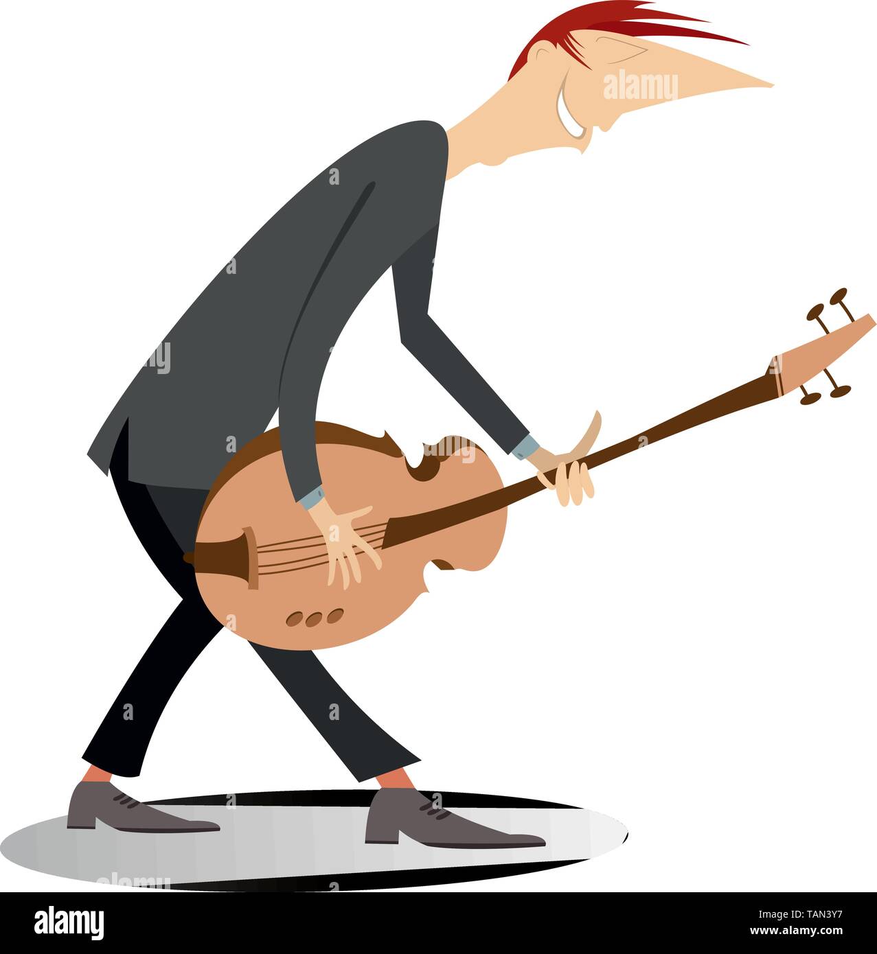 Cartoon man playing electric guitar hi-res stock photography and images ...