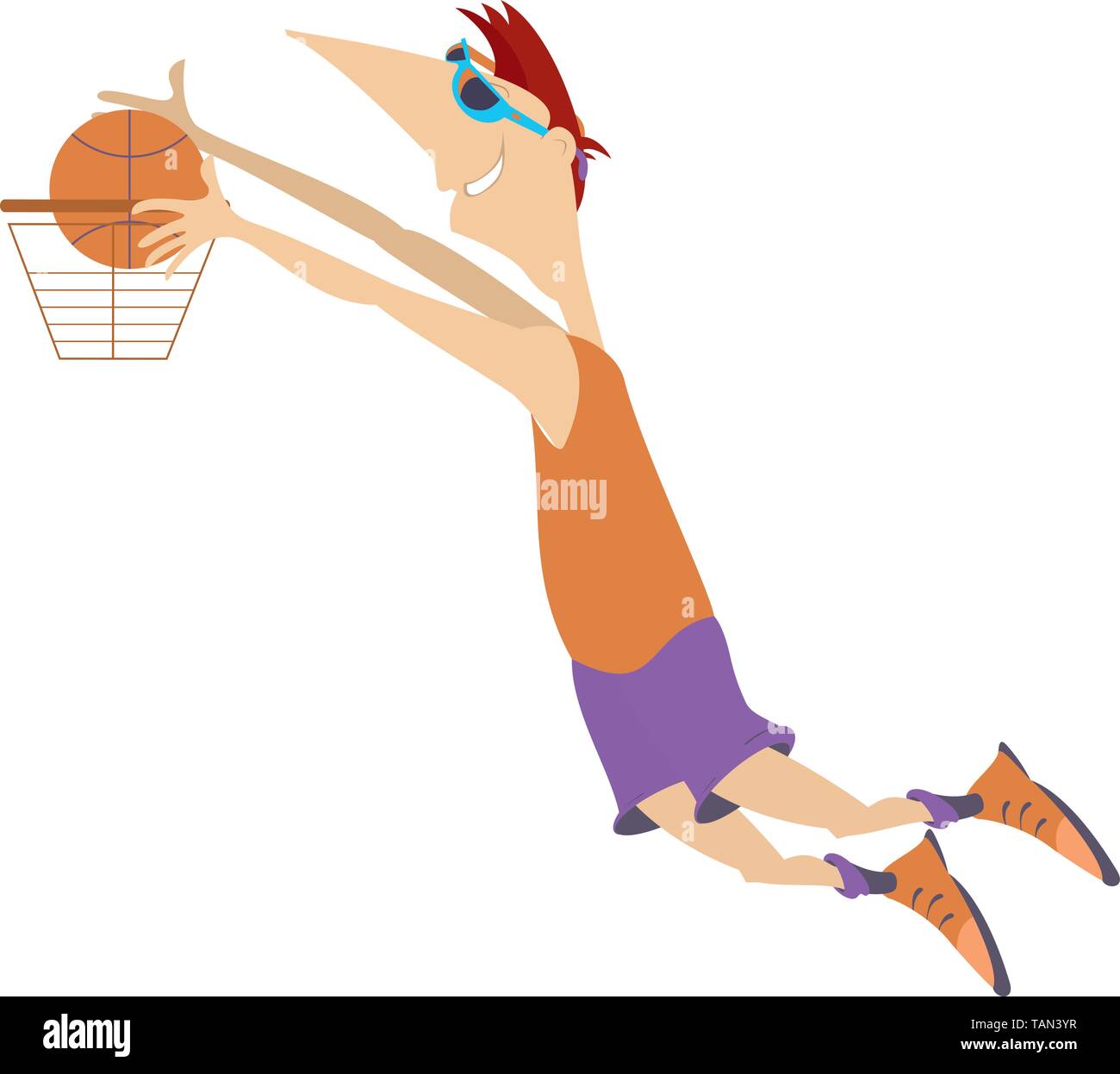 Cartoon man basketball hi-res stock photography and images - Alamy