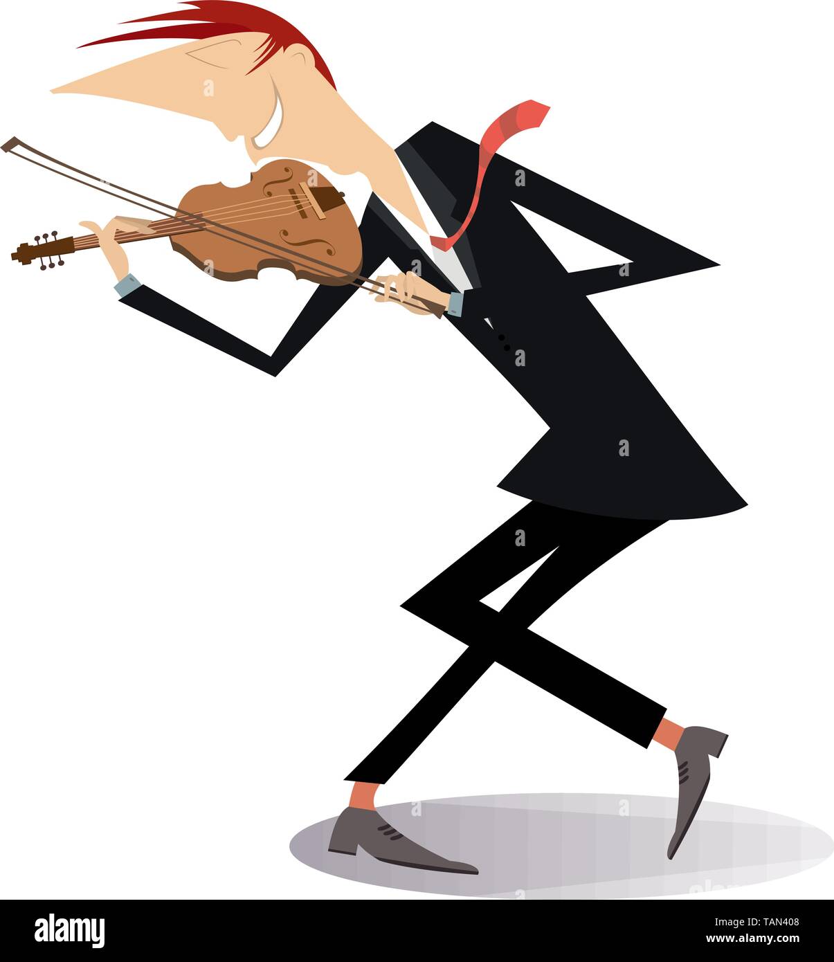 Violinist man illustration. Violinist man is playing music with ...