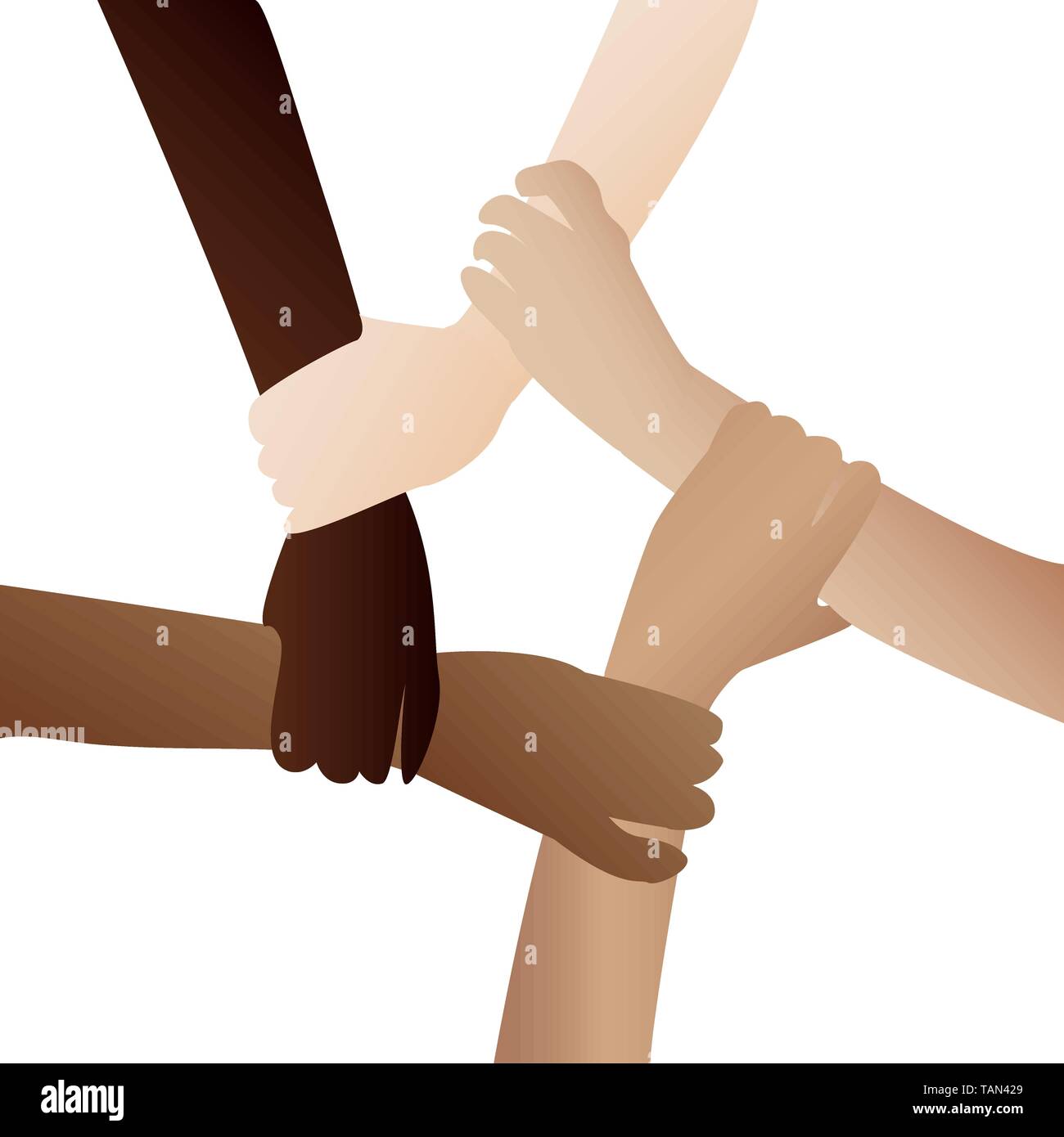 Teamwork hands together illustration hi-res stock photography and ...