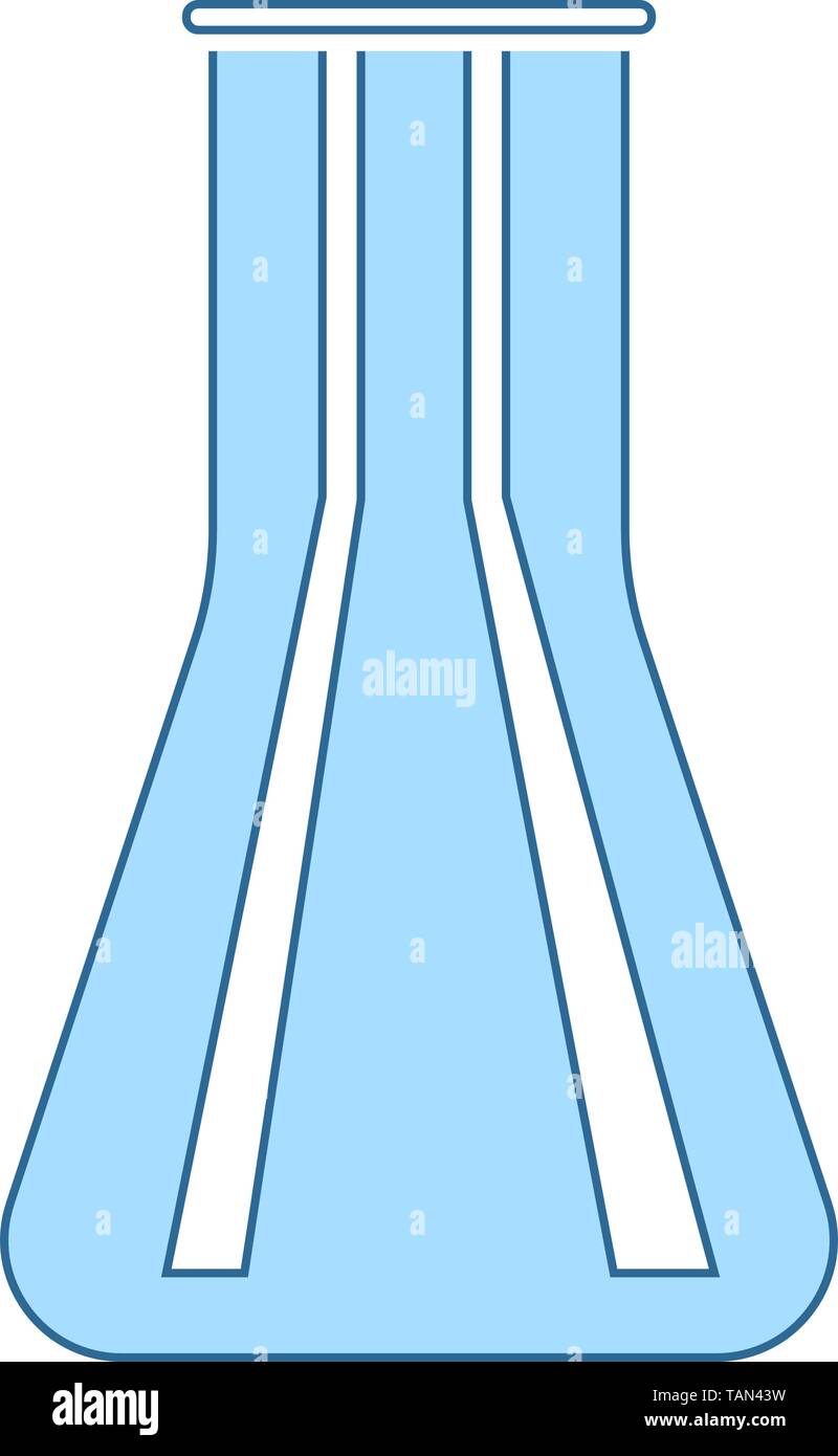 Chemical Bulbs Icon. Thin Line With Blue Fill Design. Vector ...