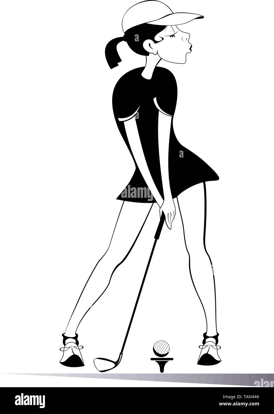 Female golfer Stock Vector Images - Alamy