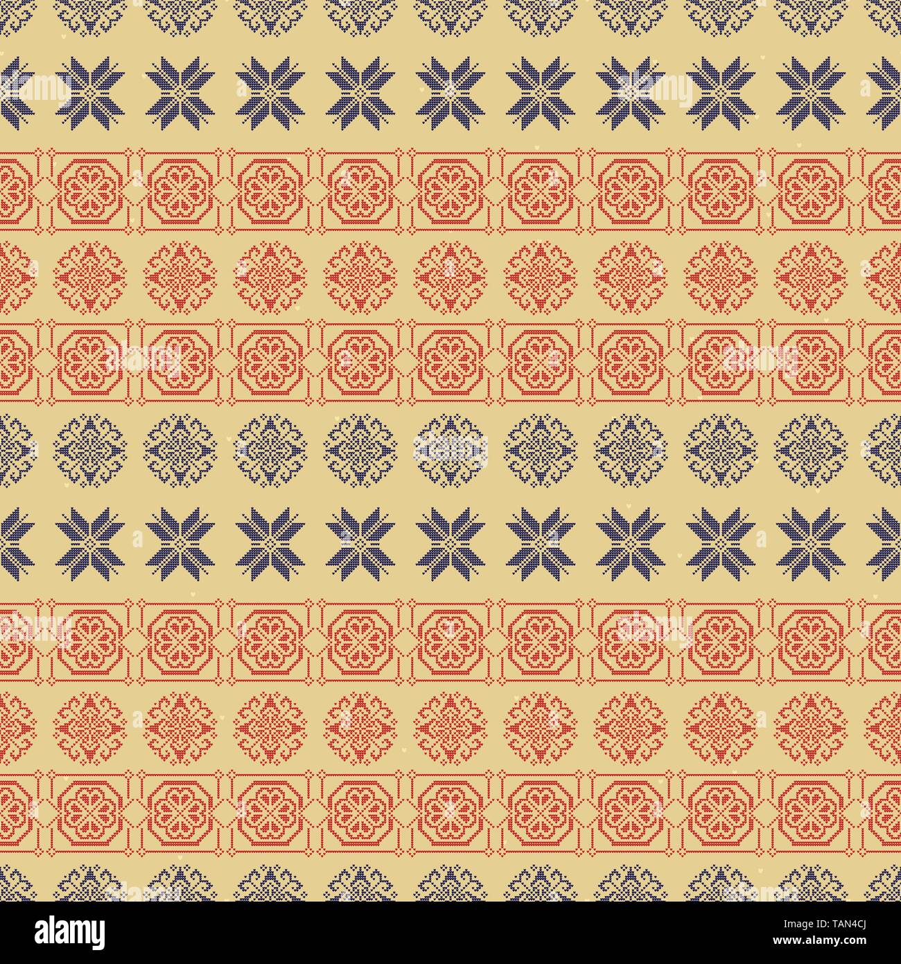Traditional Norway Style Seamless Knitting Pattern. Abstract ethnic ...