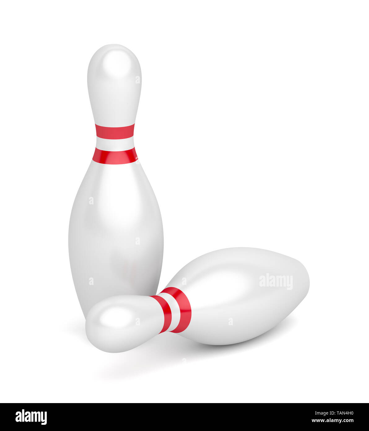 Two bowling pins on white background Stock Photo - Alamy