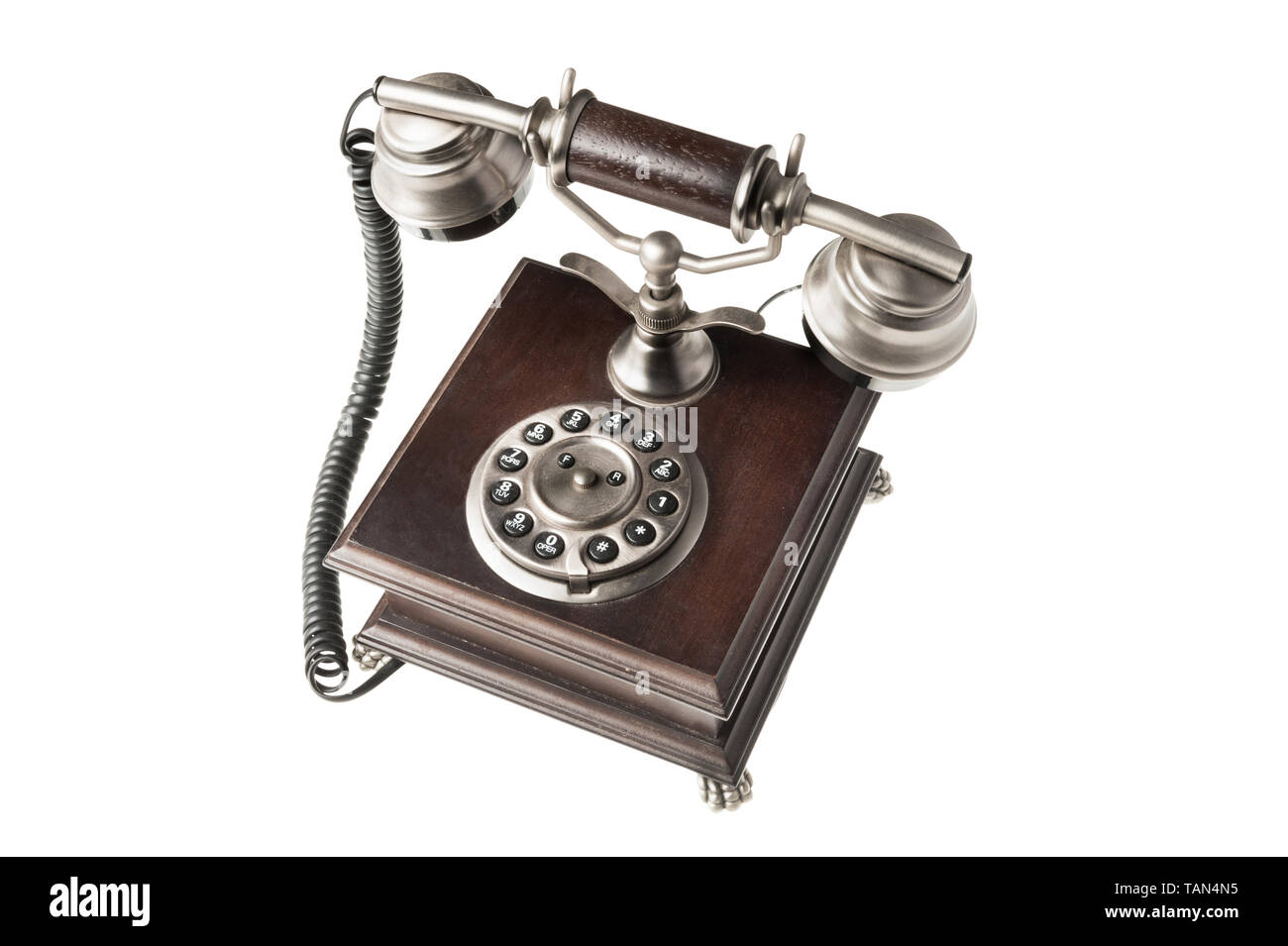 old style desk phone isolated on white background Stock Photo - Alamy