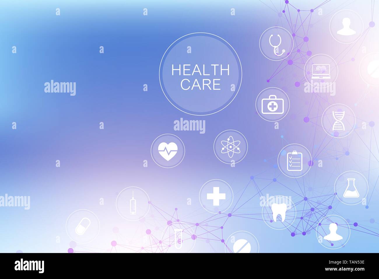 Medical abstract background with health care icons. Medical technology ...
