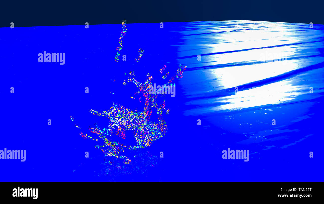 3D illustration of abstract multi-colored splash Stock Photo - Alamy