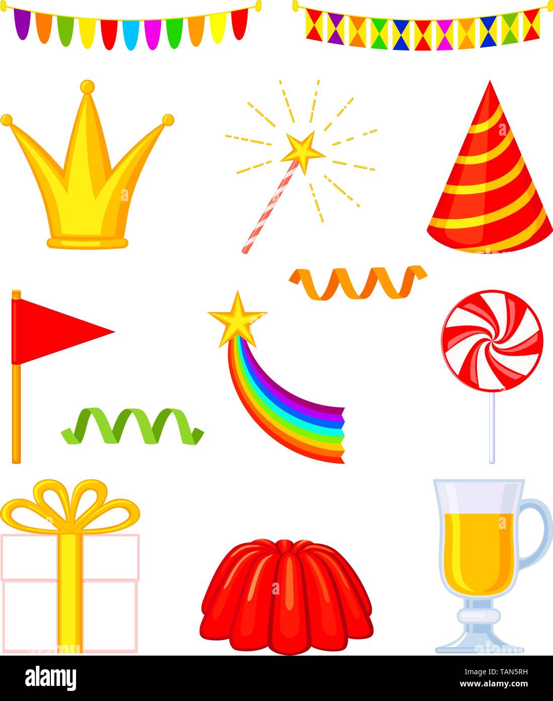 Colorful cartoon 13 party elements set Stock Vector Image & Art - Alamy