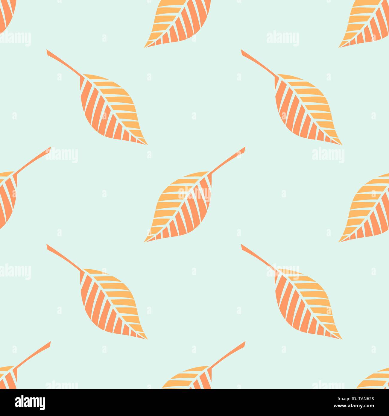 Autumn leaves on pale blue background. Vector illustration Stock Vector ...