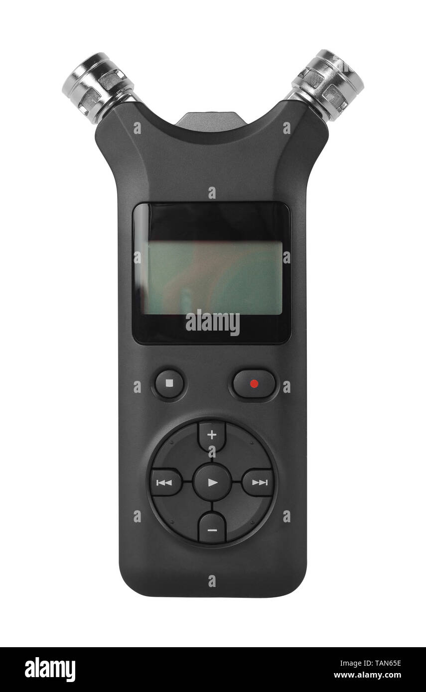Electronic audio device - Front view Portable digital Recorder isolated ...