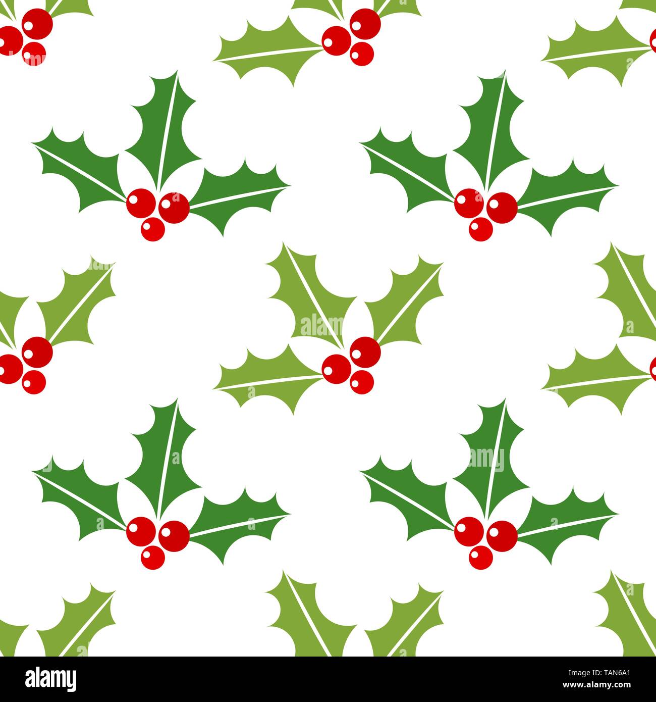 Christmas holly berries seamless pattern illustration Stock Vector ...