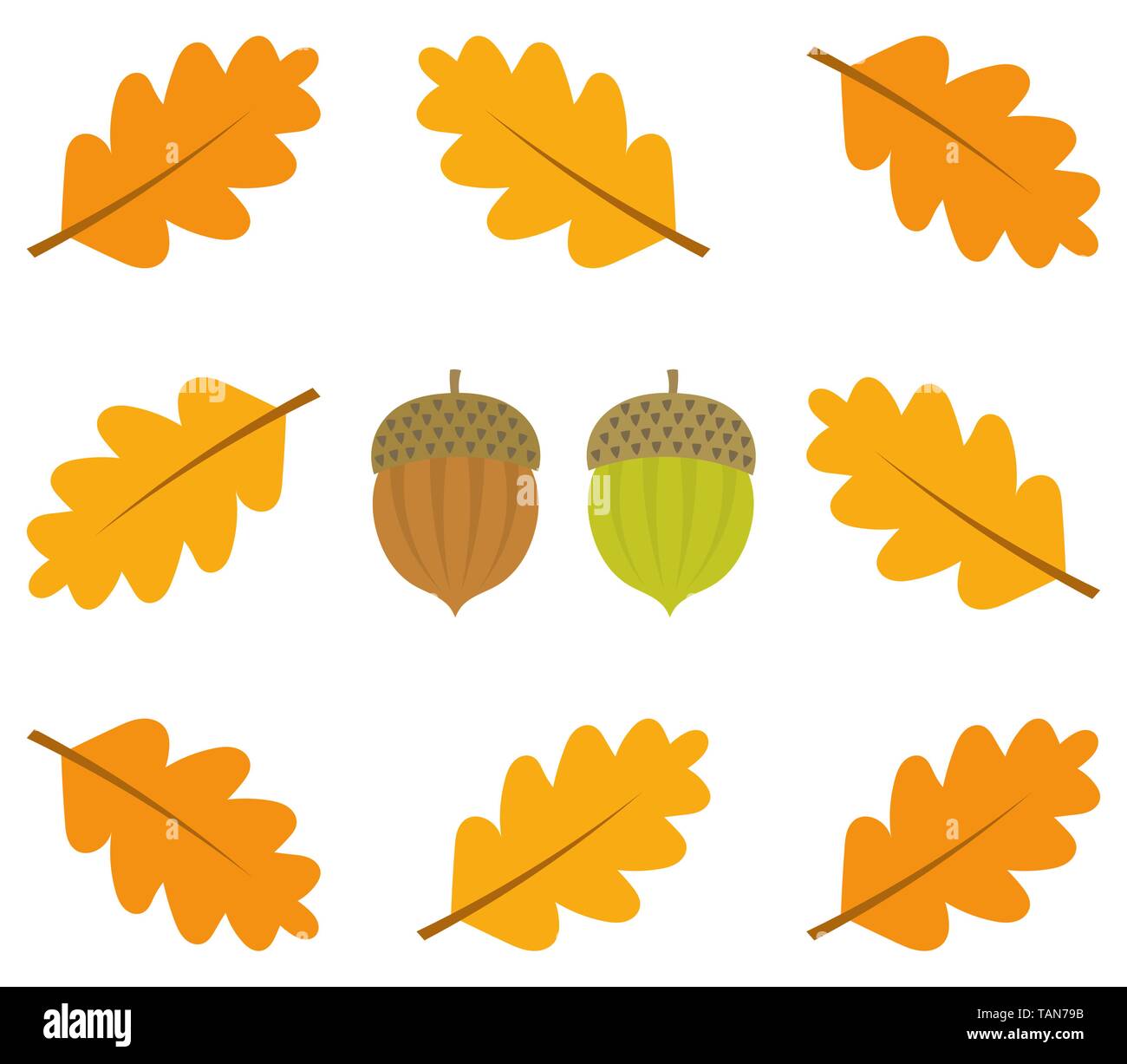 Acorns fallen leaves Cut Out Stock Images & Pictures - Alamy
