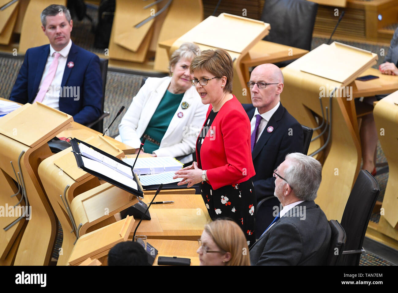 Scottish politicians attends the weekly First Minister's Question's at ...
