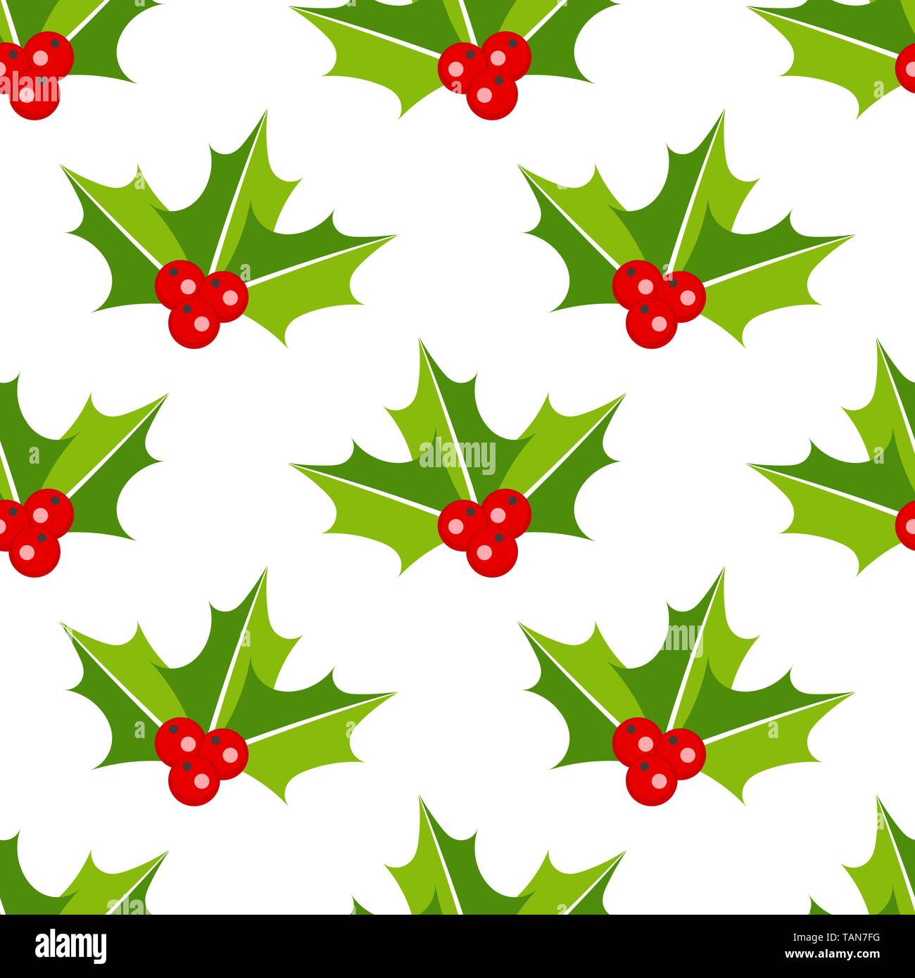 Christmas holly berries seamless pattern. Vector illustration Stock ...