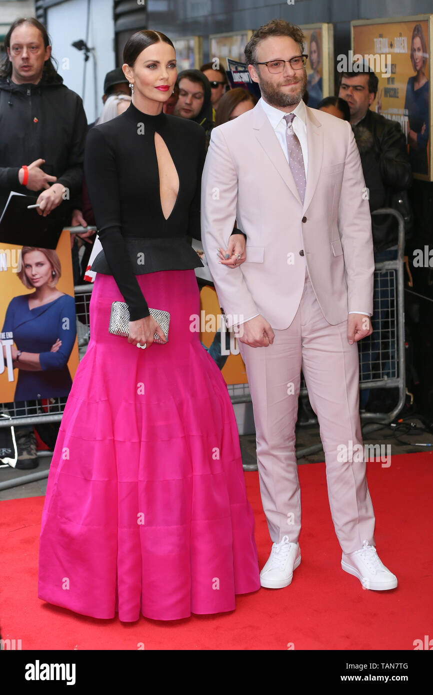 Long shot seth rogen charlize theron hi-res stock photography and ...