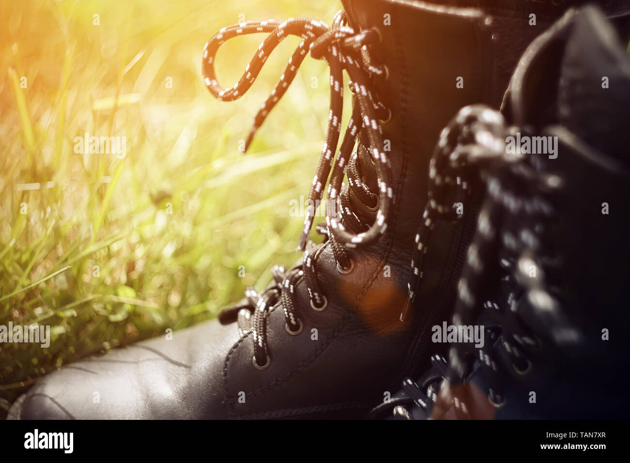 Tied boots hi-res stock photography and images - Alamy