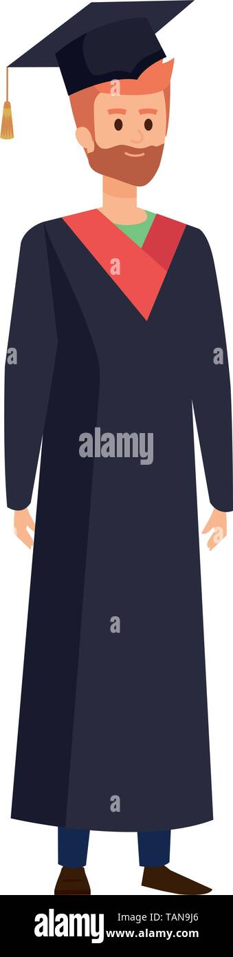 young man student graduated with beard Stock Vector Image & Art - Alamy