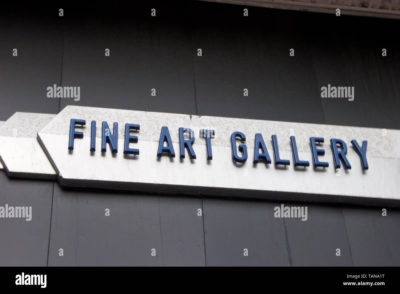 Modern sign for a fine art gallery Stock Photo - Alamy