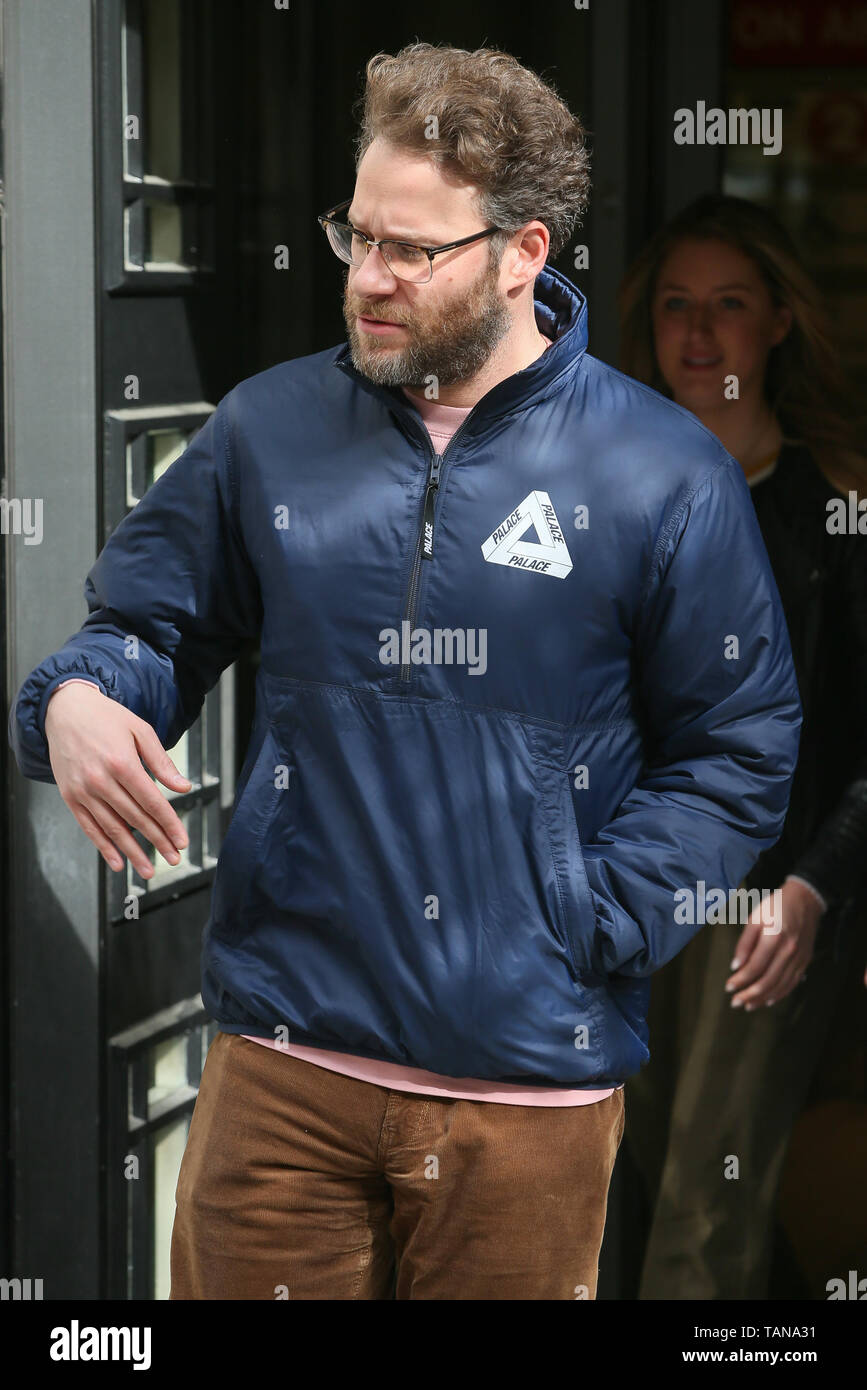 Seth Rogen visiting BBC Radio Two Studios to promote his latest film ...