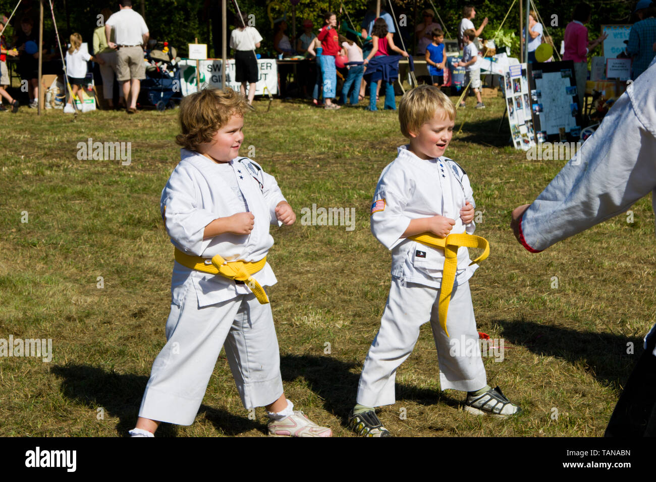 Two little boys in karate outfits Stock Photo - Alamy
