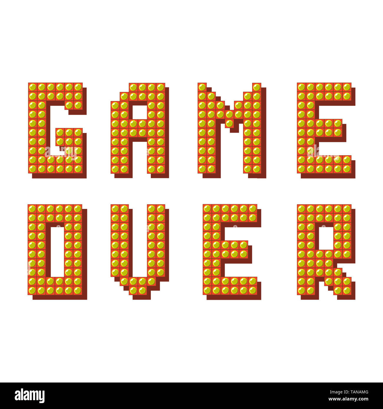 Retro Game Over Sign on White Background. Gaming Concept. Video Game ...
