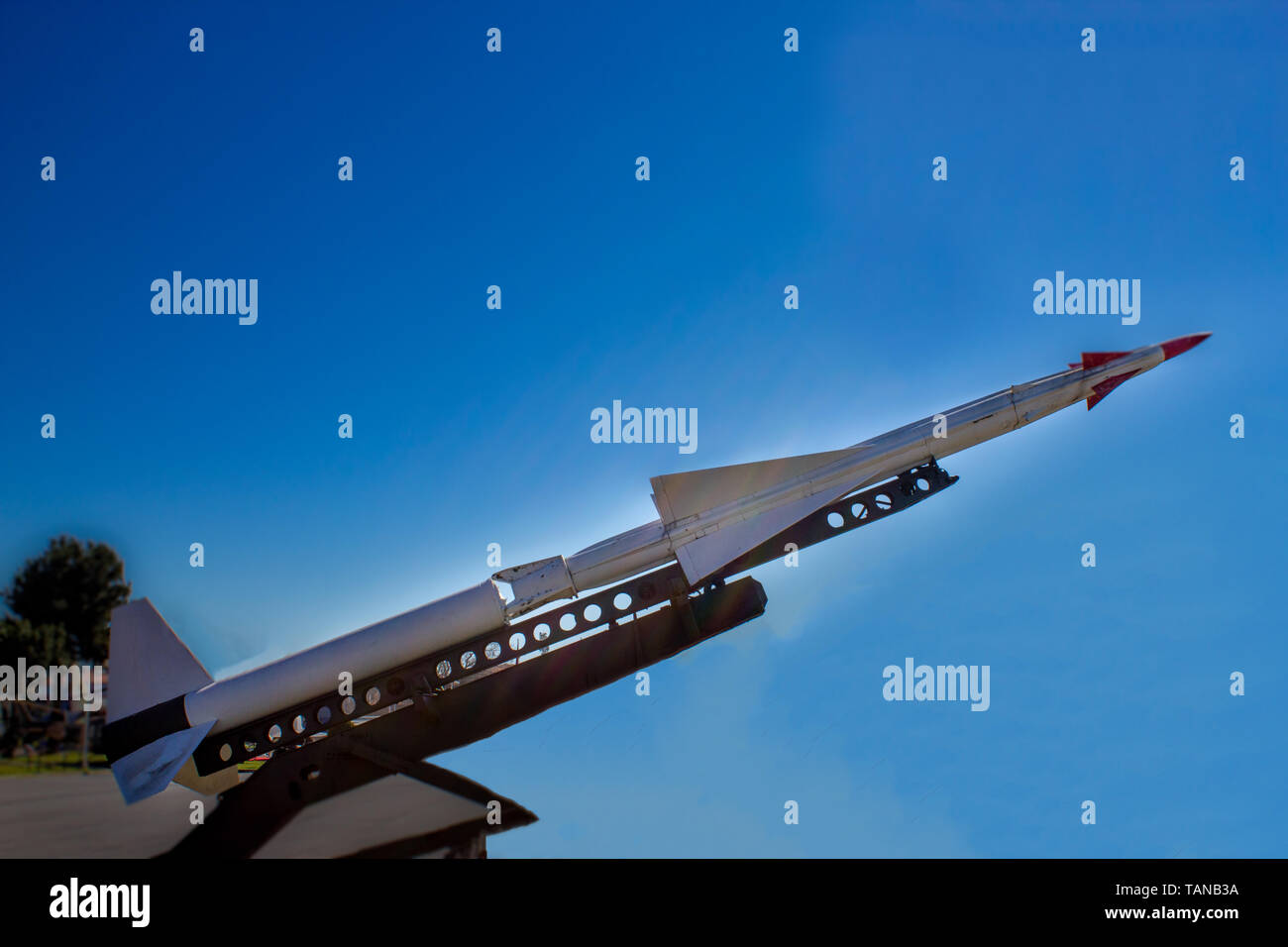 War missile weapon isolated blue sky background Stock Photo - Alamy