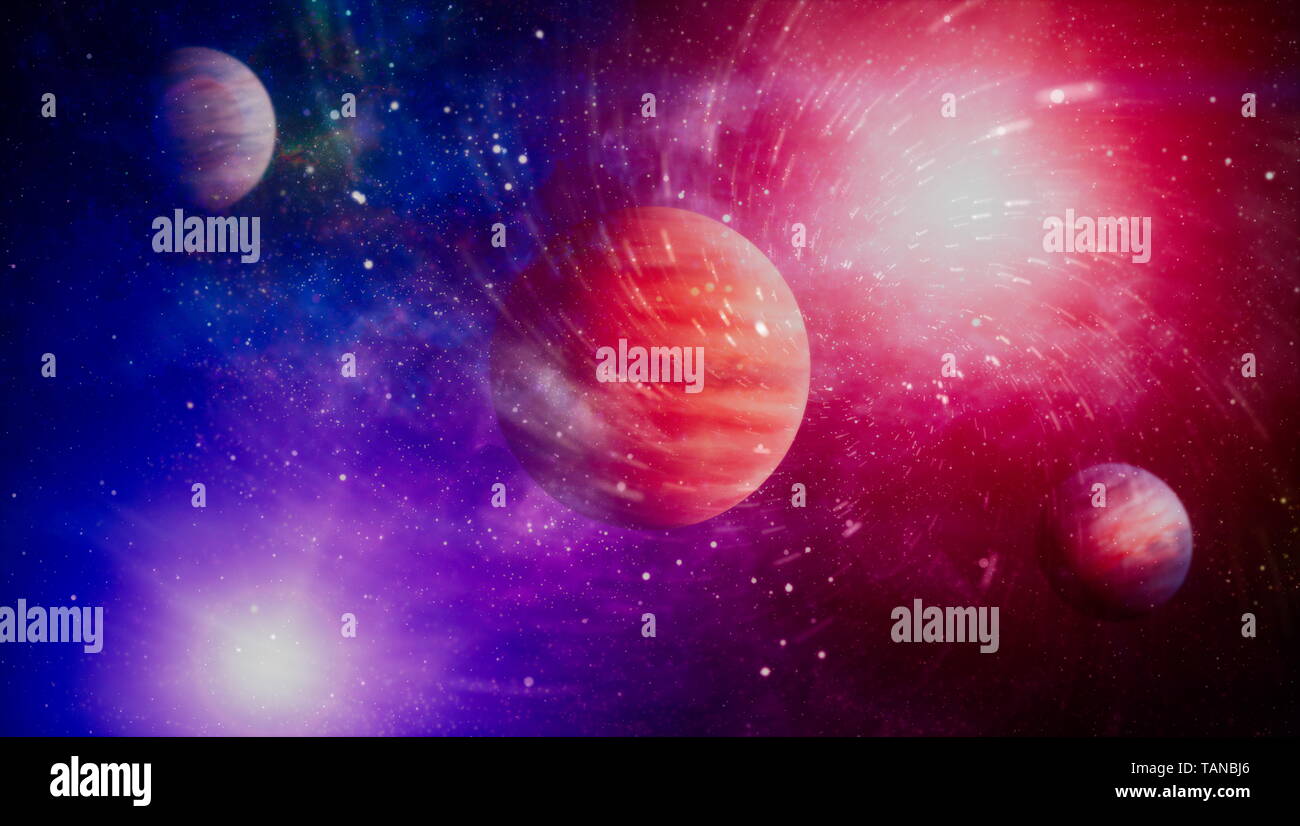 Bright Star Nebula. Distant galaxy. Abstract image. Elements of this ...