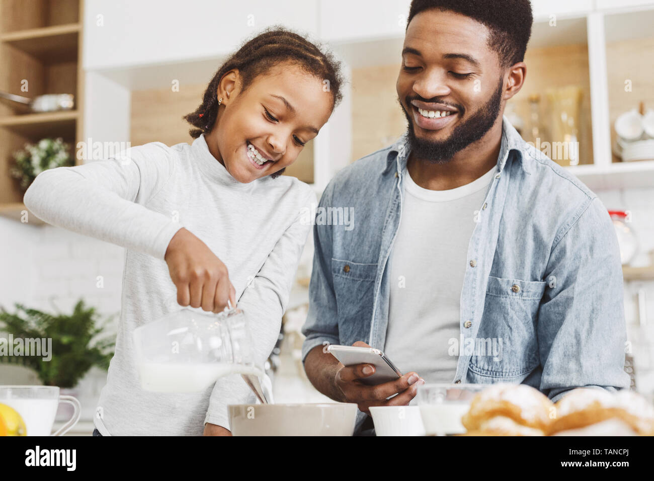 Happy morning routine concept Stock Photo - Alamy