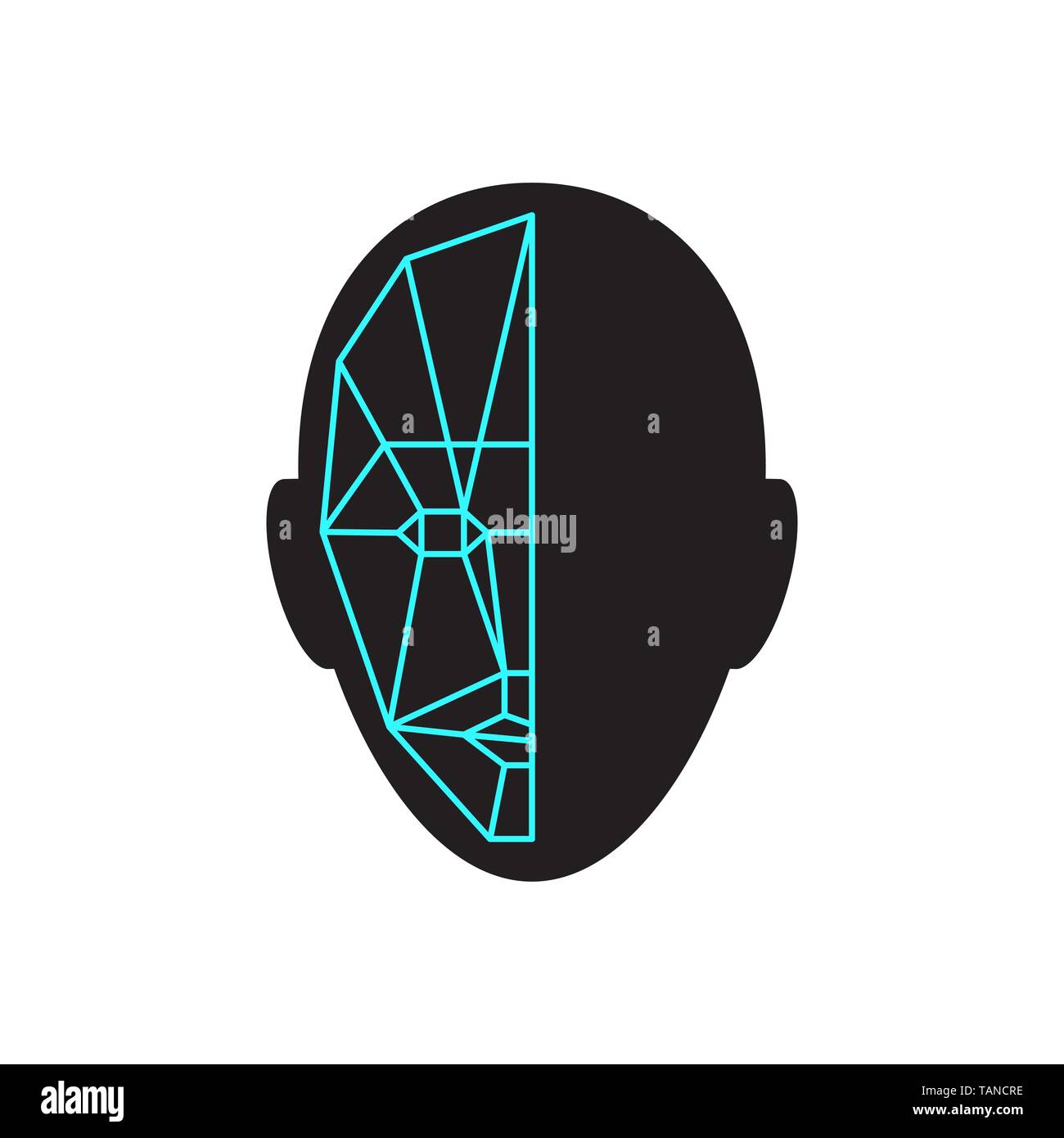 Icon of identity biometric verification sign. Face recognition system ...