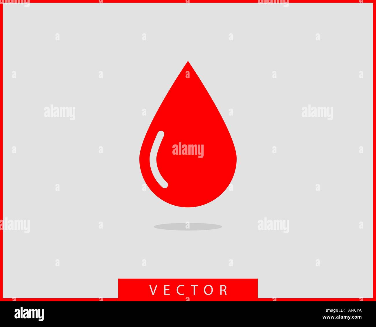 Red blood drop vector icon isolated on white background Stock Vector ...