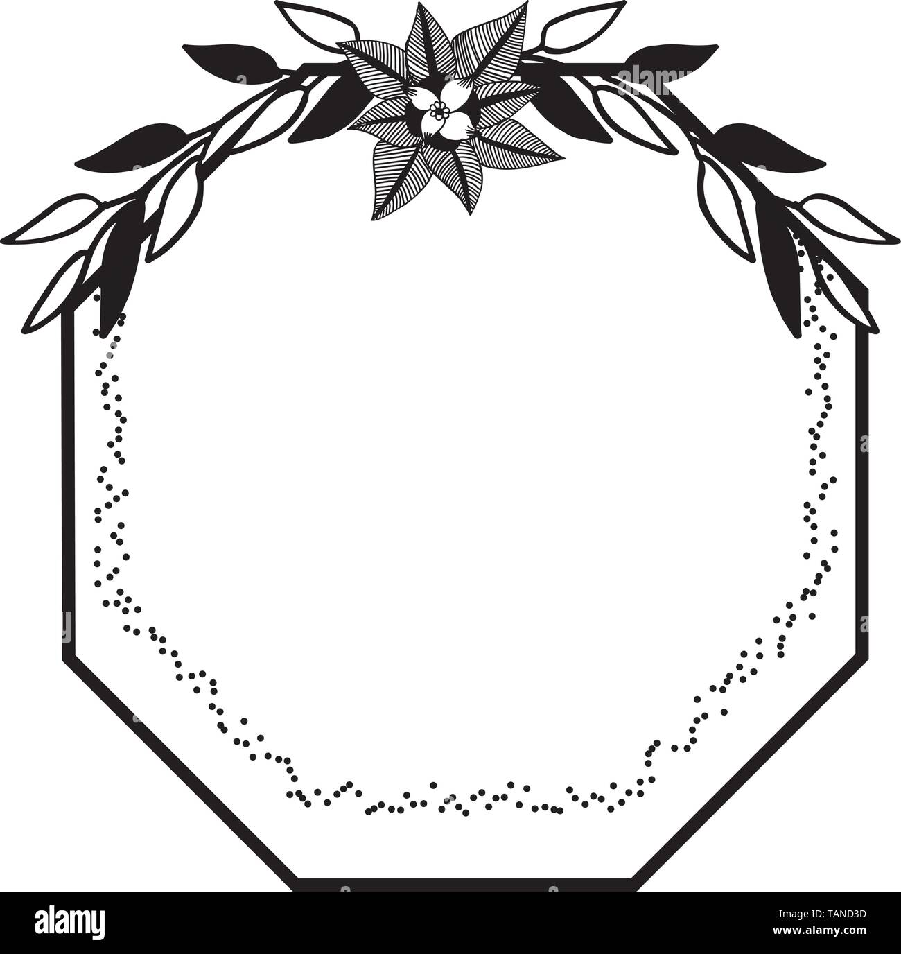 Vector illustration calligraphic style for design flower frame hand ...