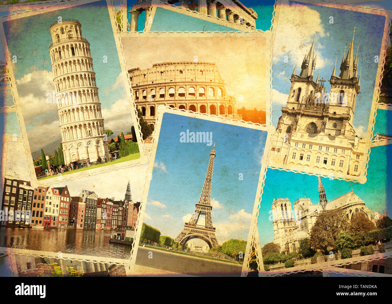Famous European Landmarks Collage Stock Photos & Famous European ...