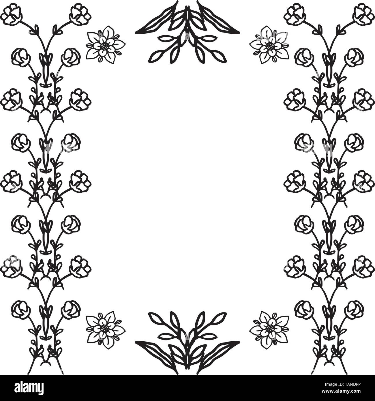 Vector illustration element flower frame for design of poster hand ...