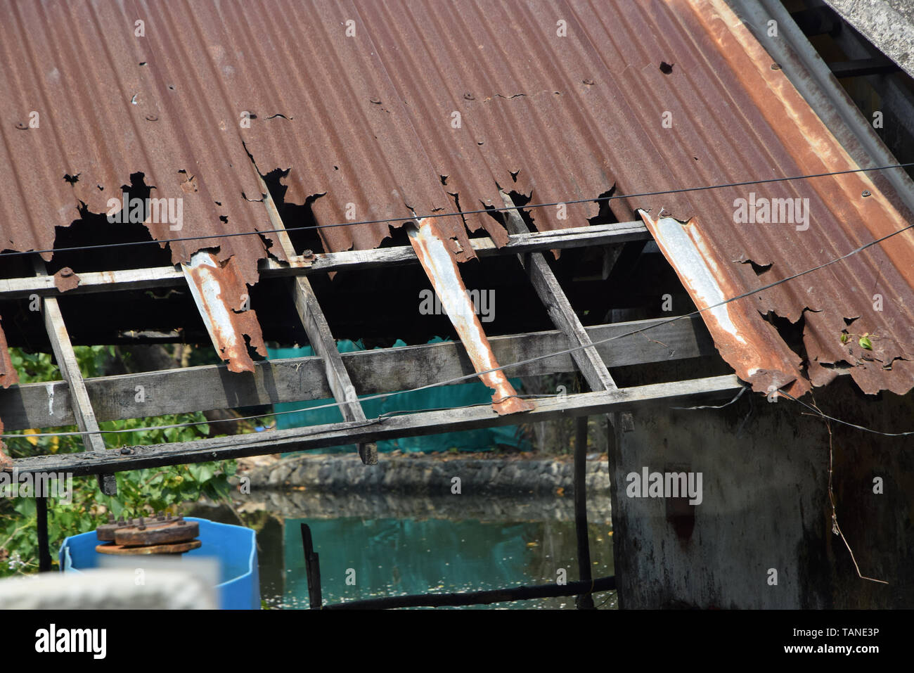 rusted corrugated iron roof, kerala, india Stock Photo - Alamy