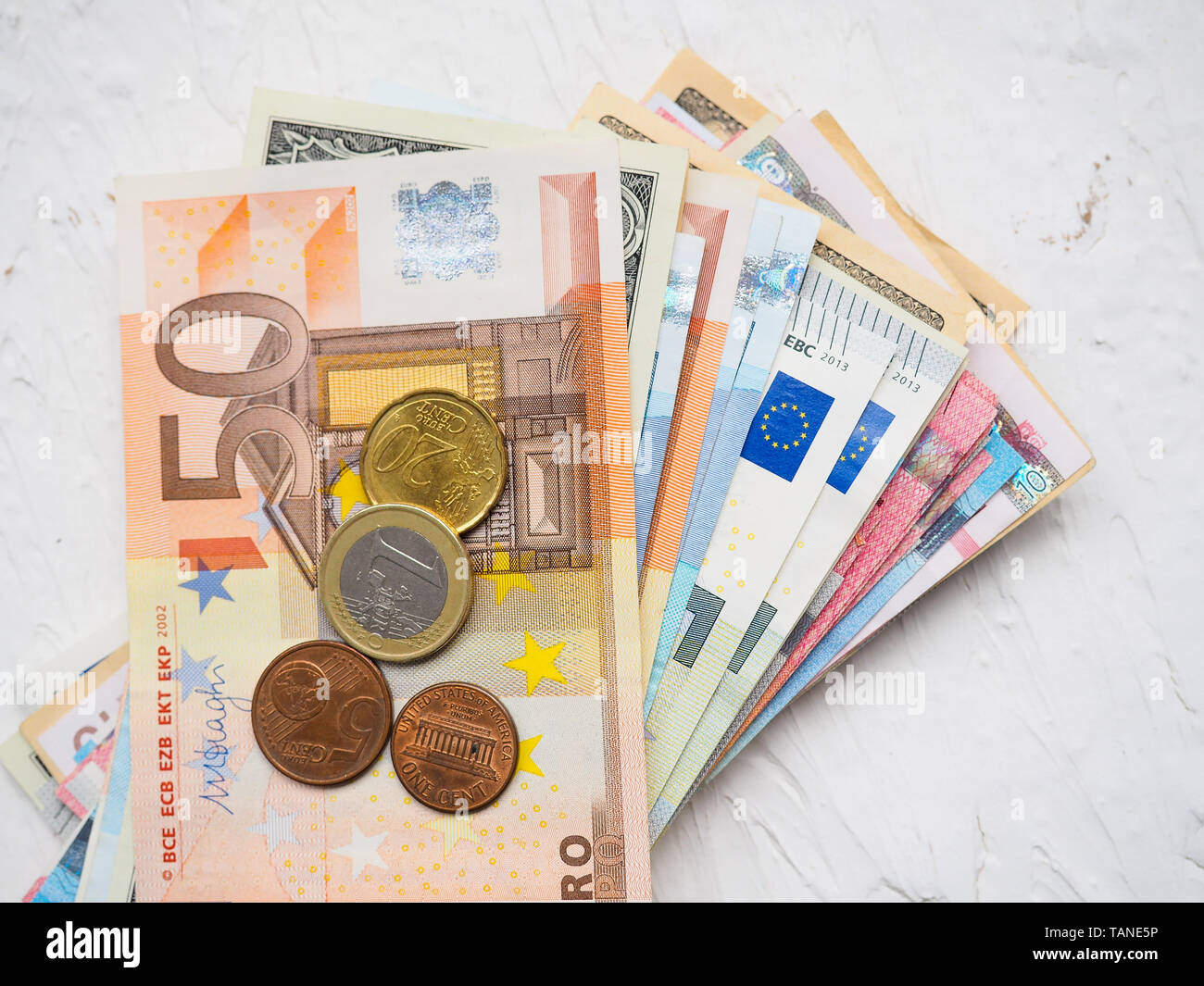 Money euro coins and banknotes Stock Photo - Alamy