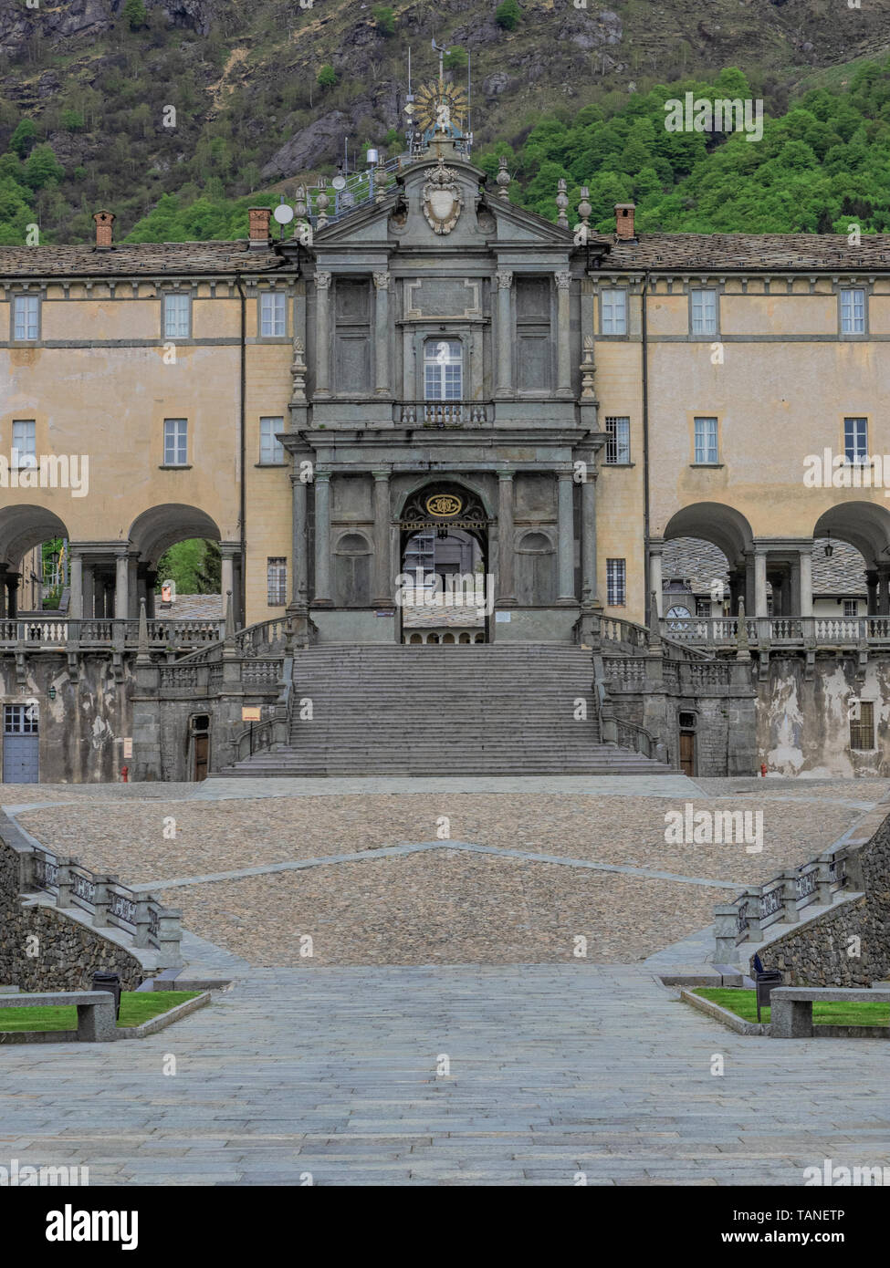 The sanctuary of Oropa, Unesco heritage.Piedmont - Italy Stock Photo ...