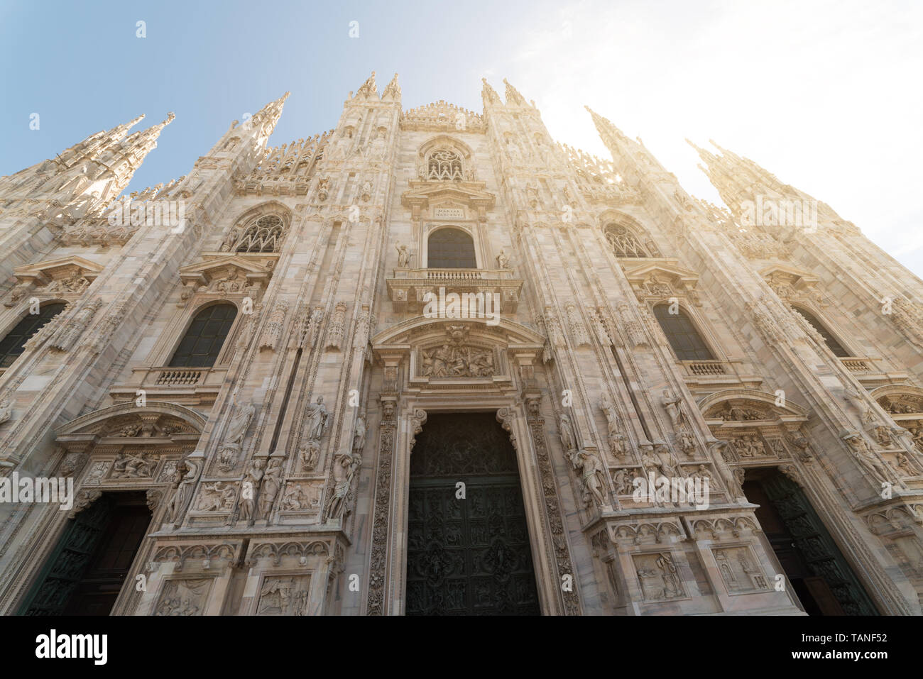 Milan, Italy- April 30, 2019 - exterior facade of Milan Dome- Duomo di ...