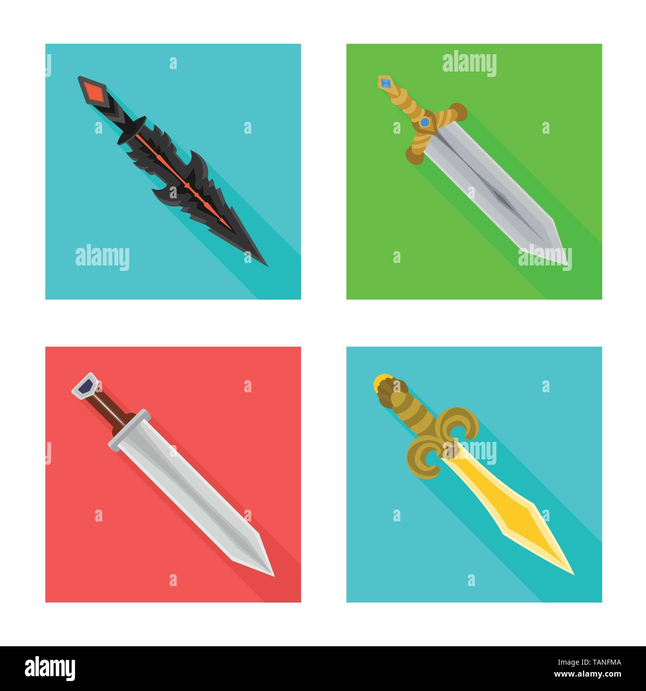 Vector illustration of and sword symbol. Collection of and knife stock ...