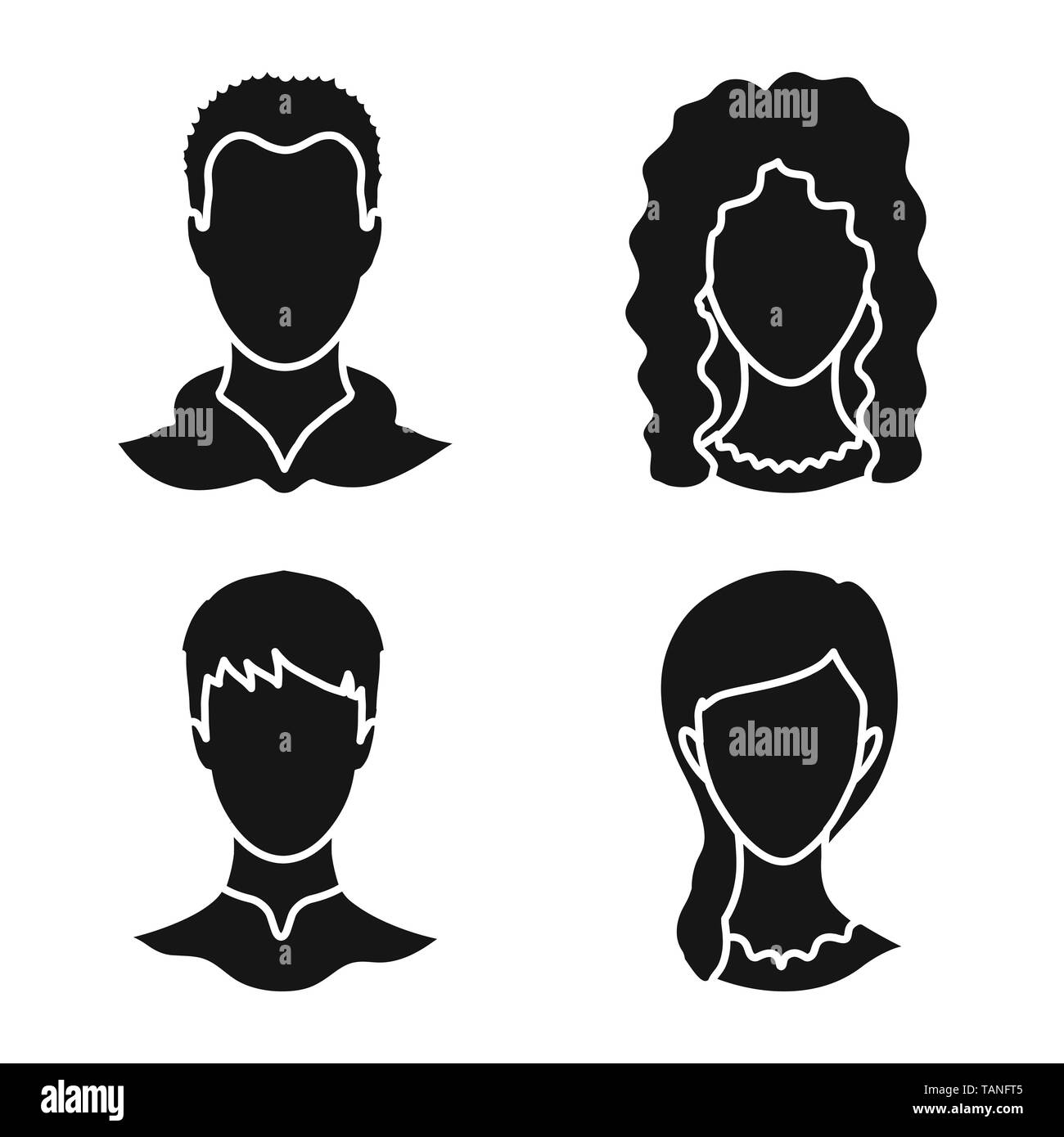 Vector design of character and profile symbol. Collection of character ...