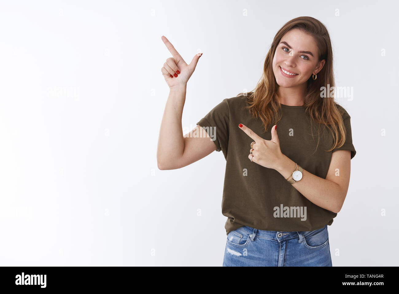 Girl wanna you click. Portrait cute attractive feminine young tall ...