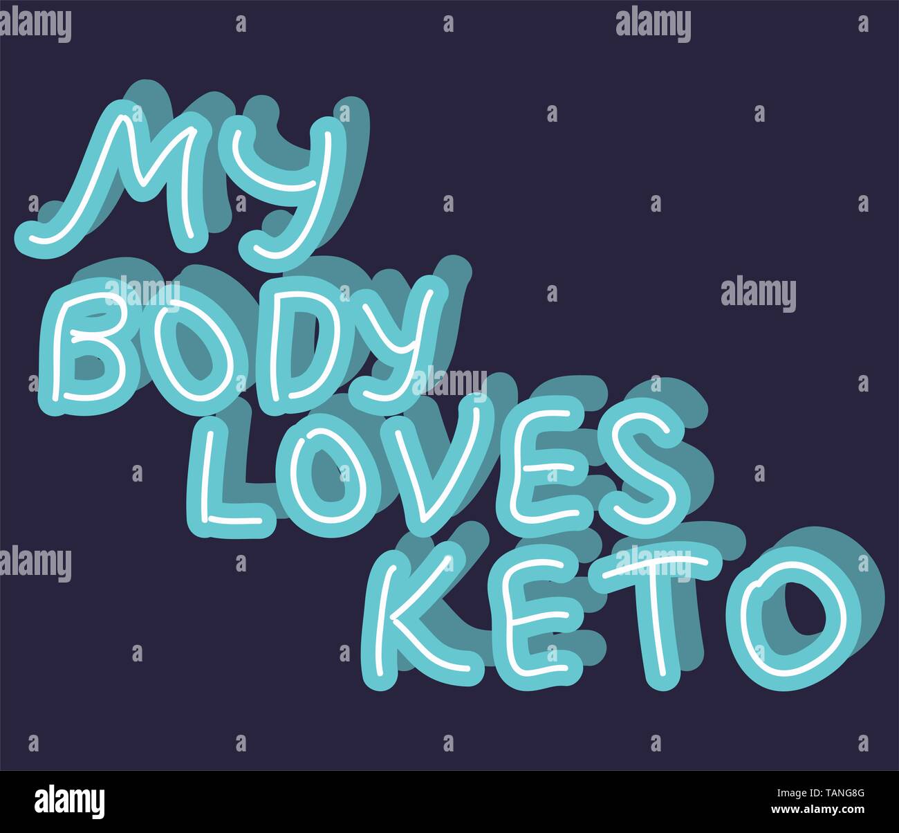 My body loves keto quote. Keto diet hand drawn lettering. Healthy ...