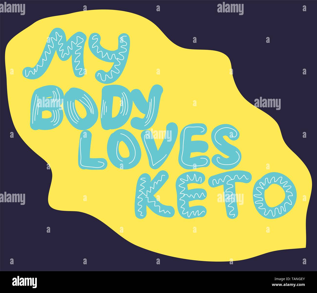 My body loves keto quote. Keto diet hand drawn lettering. Healthy ...
