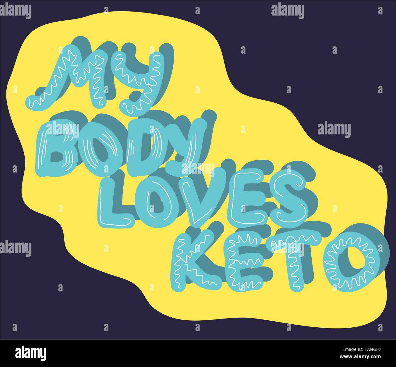 My body loves keto quote. Keto diet hand drawn lettering. Healthy ...