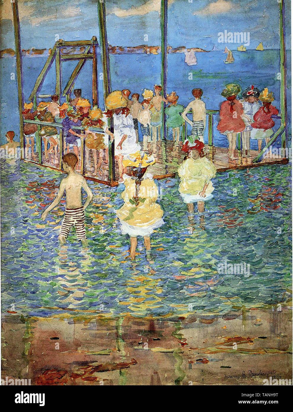 Maurice Prendergast - children raft 1896 Stock Photo - Alamy