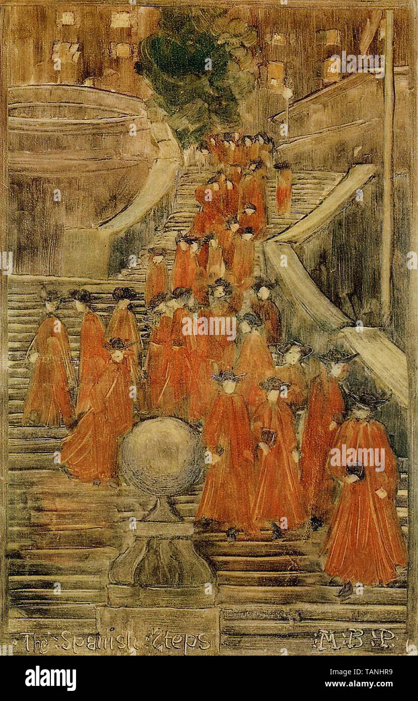 Maurice Prendergast - spanish steps c 1899 Stock Photo - Alamy