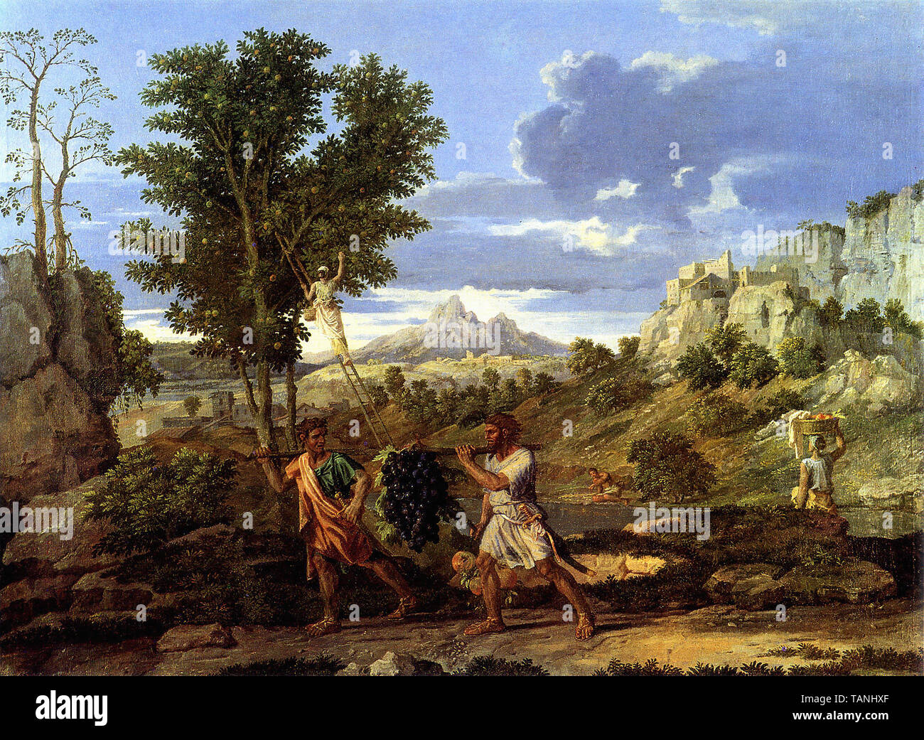 Nicolas Poussin - autumn grapes promised land 1660 Stock Photo - Alamy