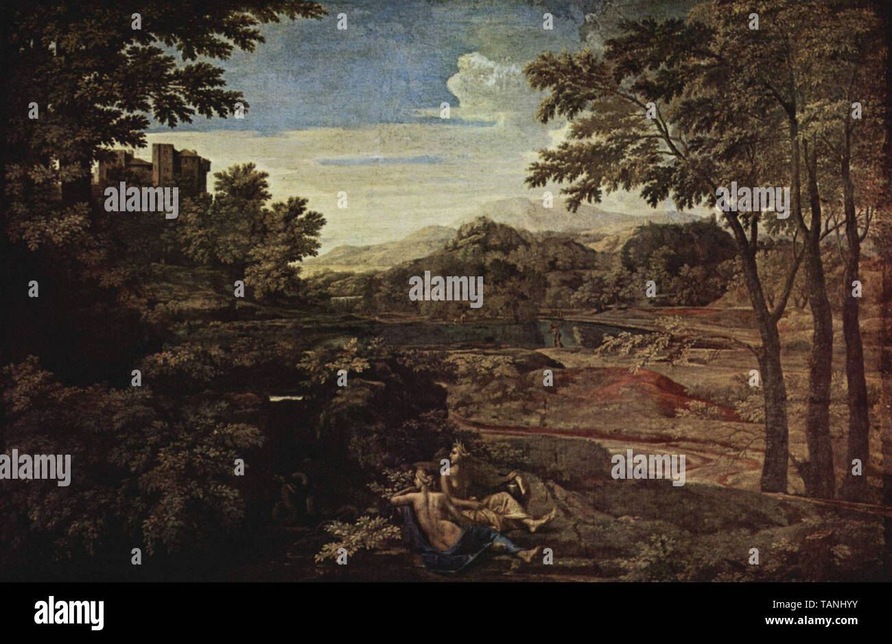 Nicolas Poussin - landscape two nymphs 1659 Stock Photo - Alamy