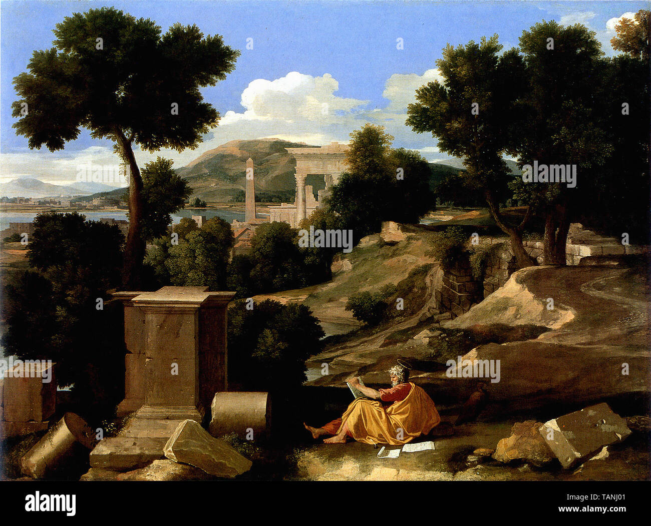 Nicolas Poussin - landscape with st james patmos 1640 Stock Photo - Alamy