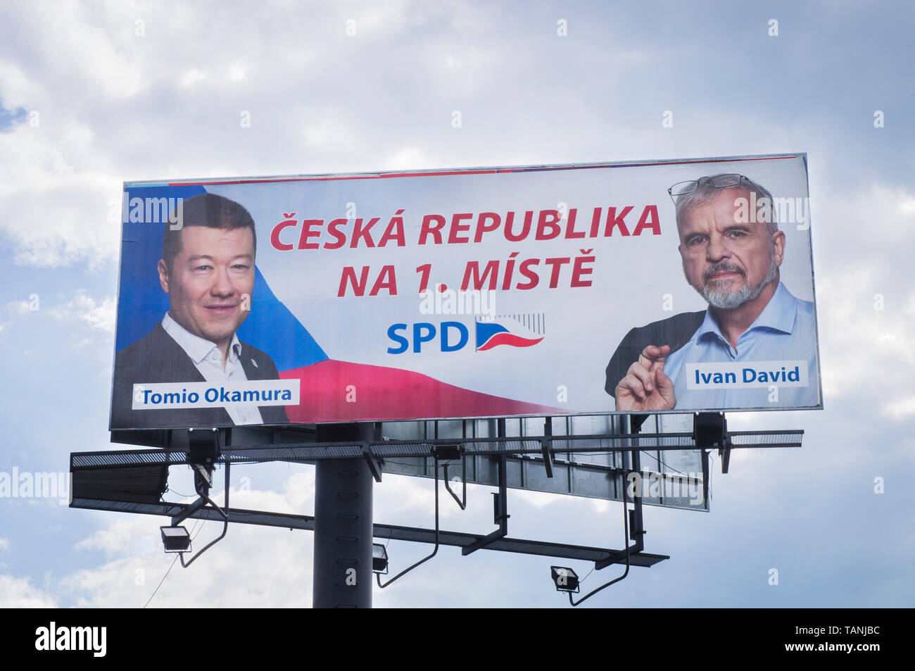 Billboard of SPD (Freedom and Direct Democracy), Tomio Okamura and Ivan ...